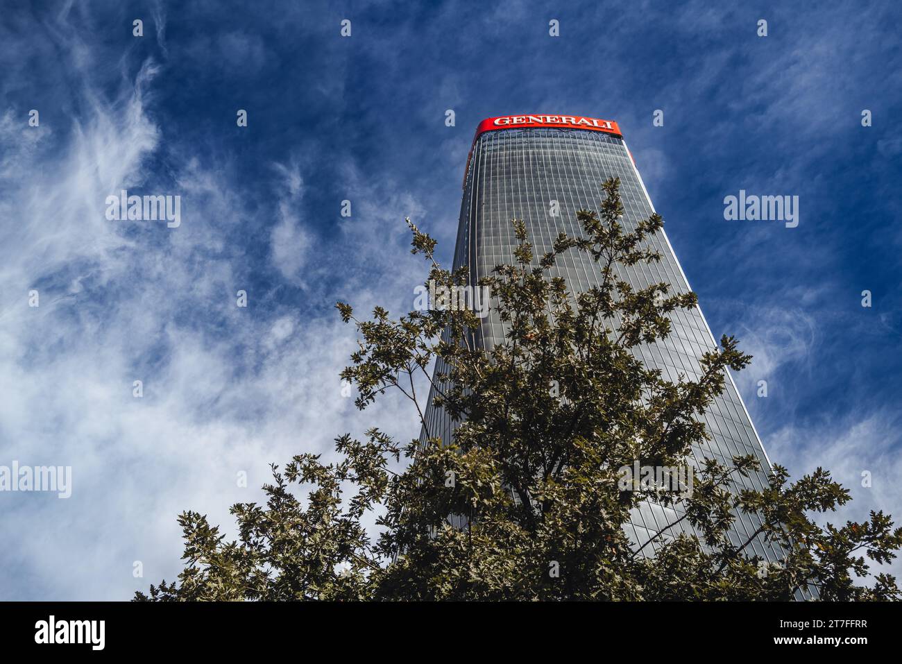 Milan, Italy - October 2023: Generali tower building in Piazza Tre ...