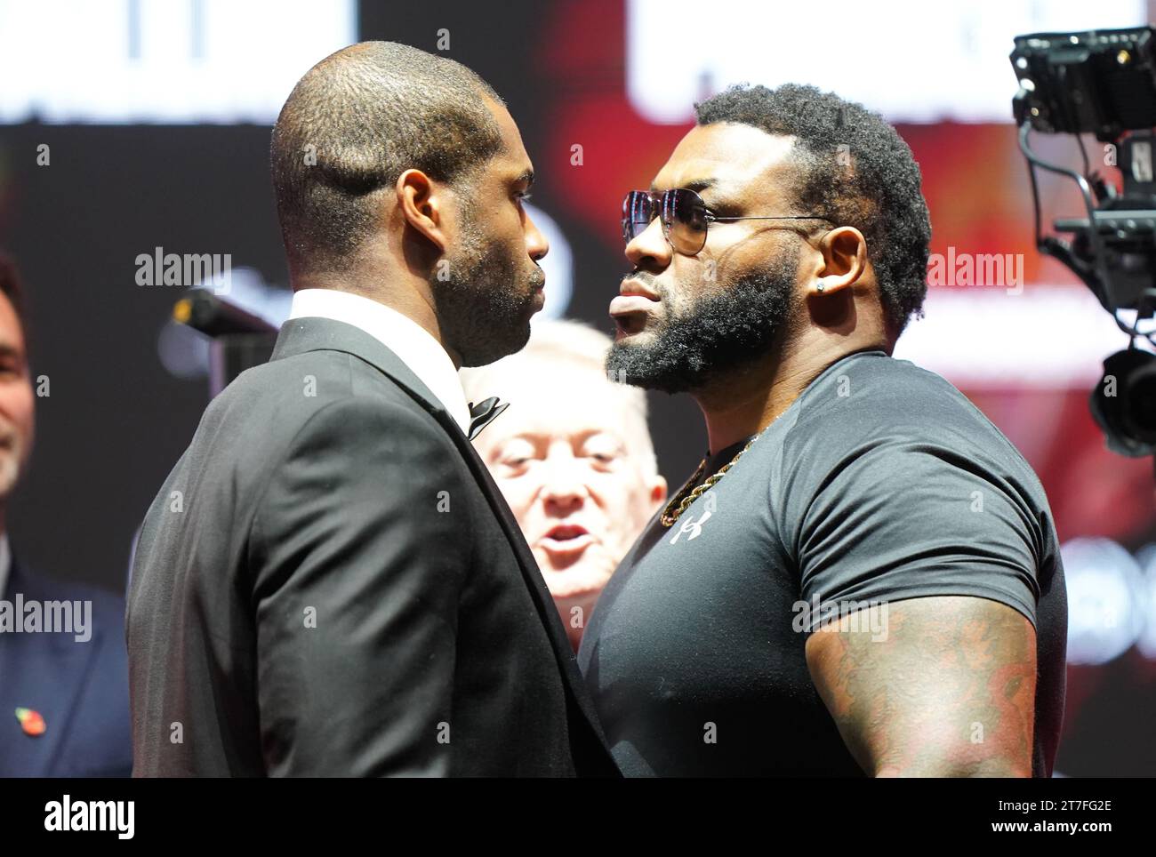 Daniel Dubois (left) and Jarrell Miller during a press conference at ...
