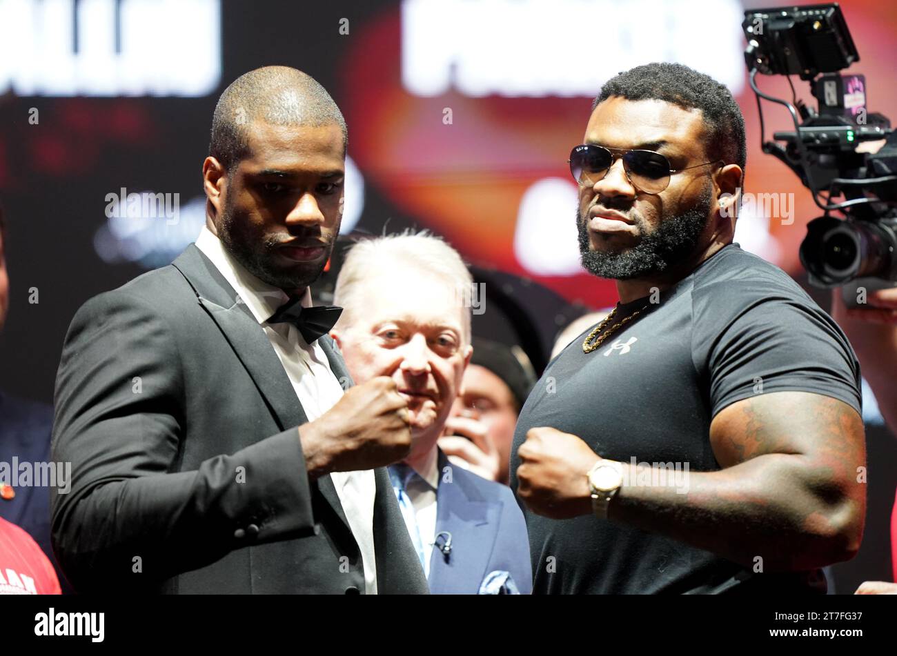 Daniel Dubois (left) and Jarrell Miller during a press conference at ...