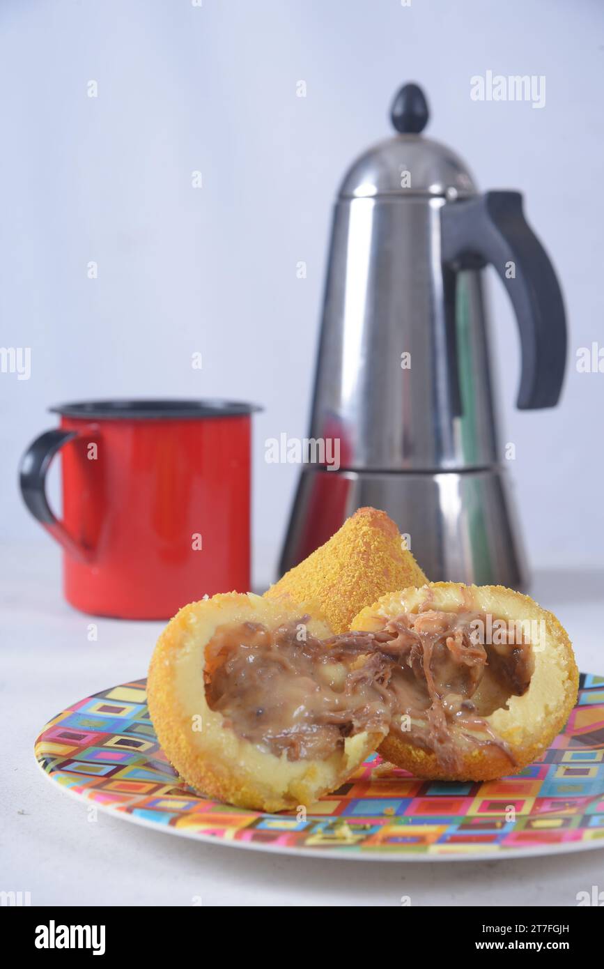 Coxinha traditional brazilian snack Chicken coxinha. potato dumpling ...
