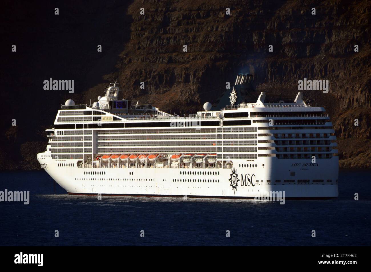 MSC Cruises 'MSC Muscia' Luxury Cruise Ship below the Cliffs of ...