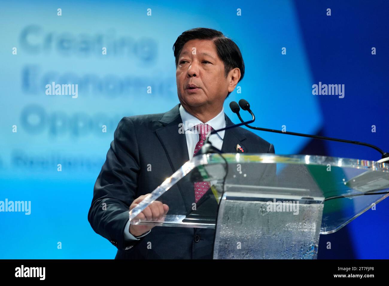 Philippines President Ferdinand Marcos Jr. speaks during the APEC CEO ...