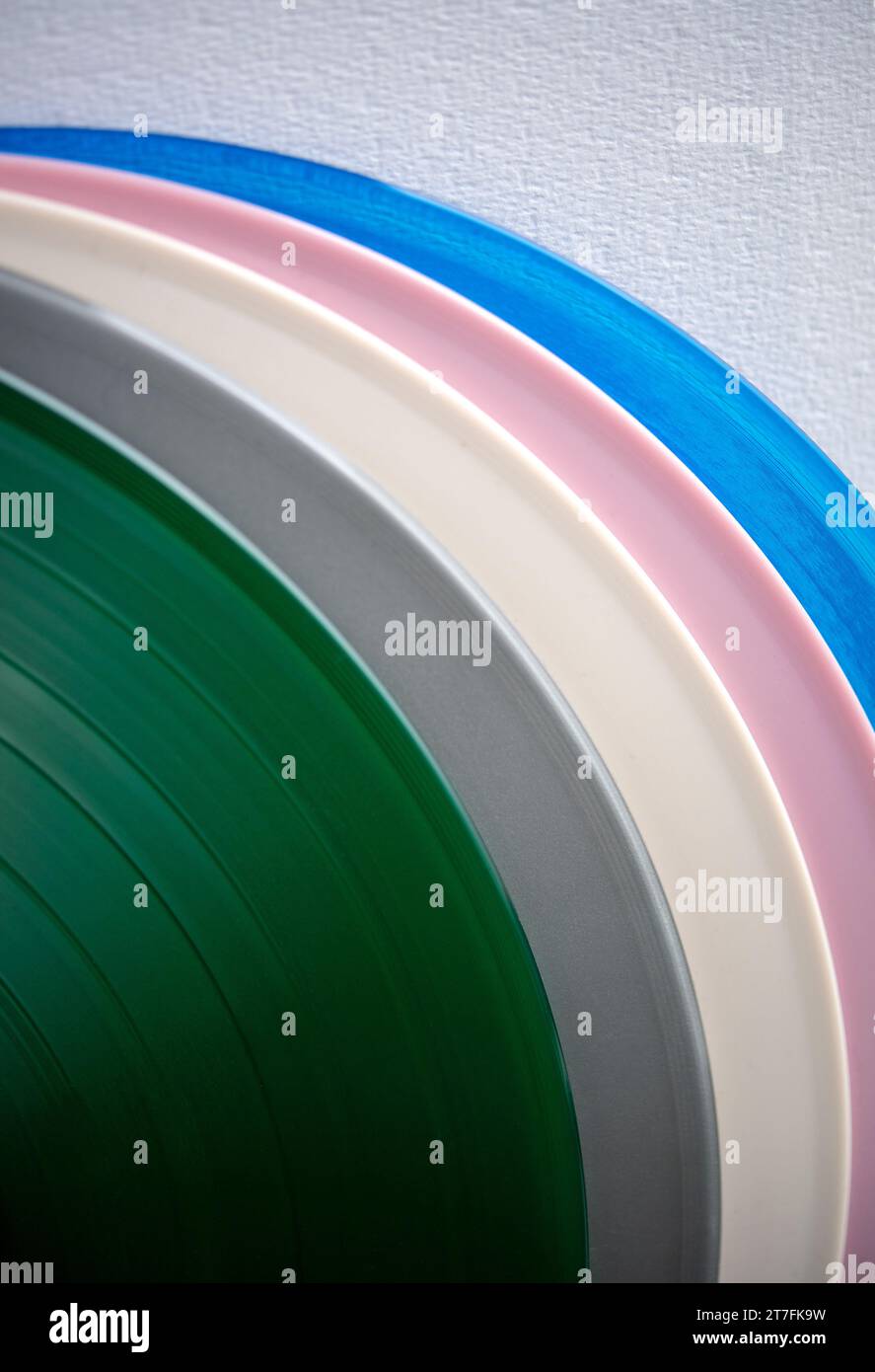 A collection of different coloured vinyl records Stock Photo - Alamy