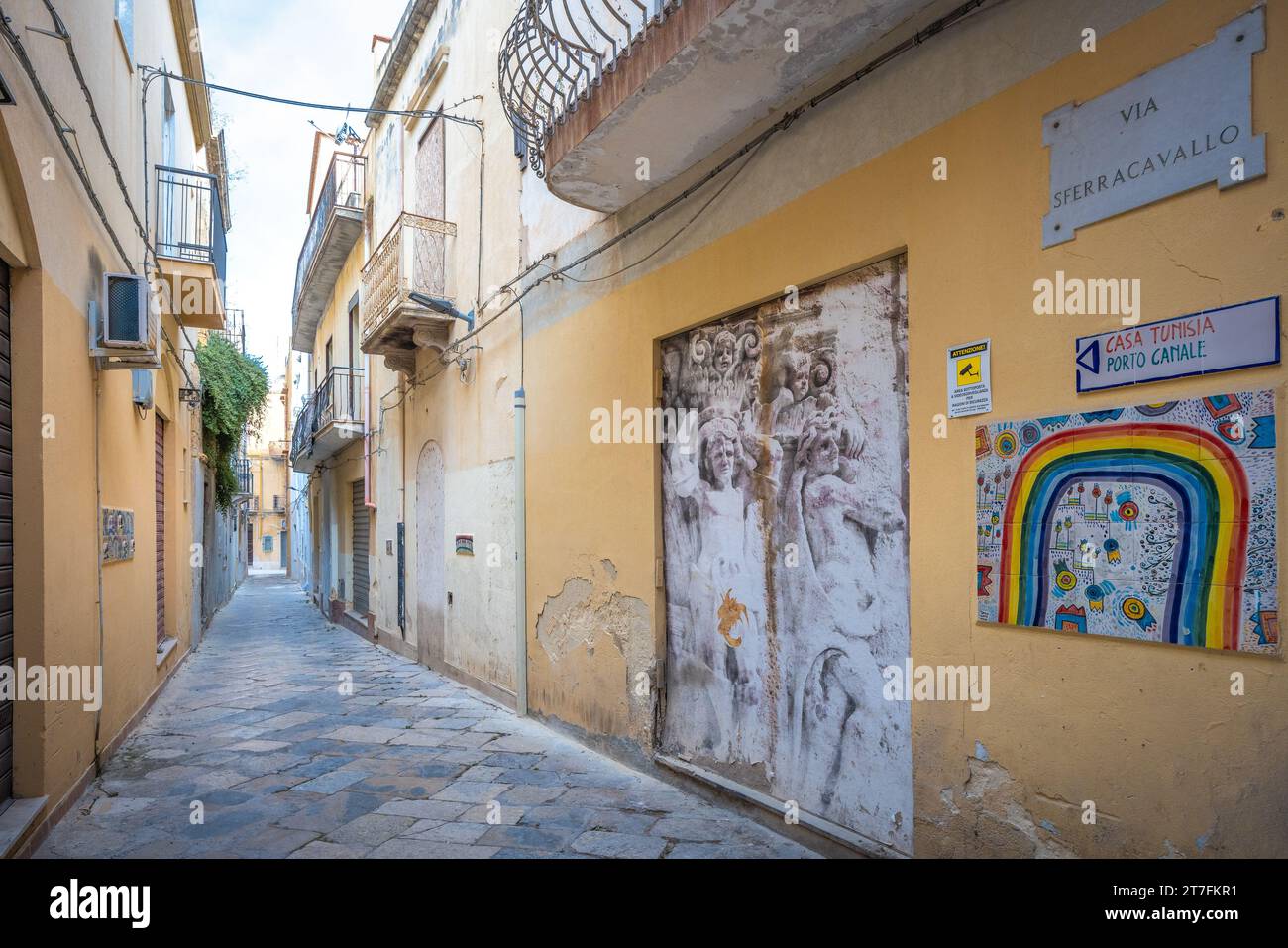 MAZARA DEL VALLO, ITALY - JULY 8, 2023: The city centre, known as the ...