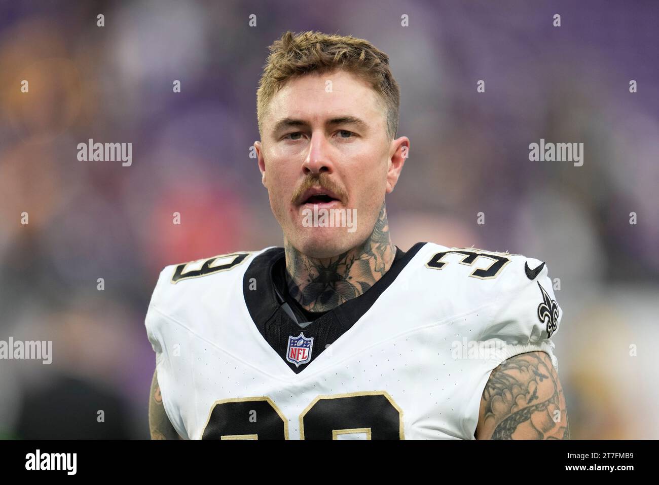 New Orleans Saints punter Lou Hedley (39) walks off the field after an ...