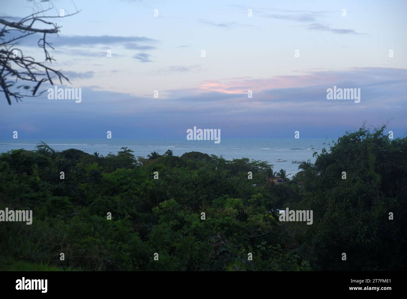 Brazil, Bahia September 7, 2023: beach seen from above viewpoint sunset ...