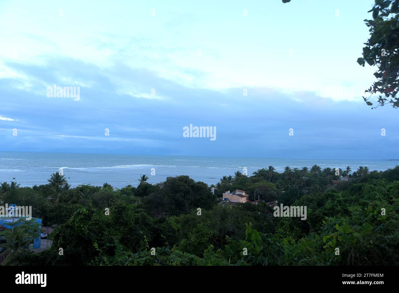 Brazil, Bahia September 7, 2023: beach seen from above viewpoint sunset ...