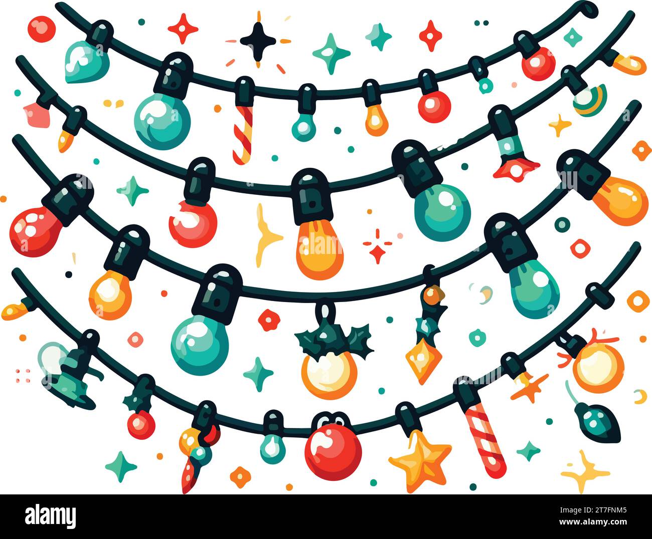 Lights Of Christmas Vector Illustration Stock Vector Image & Art - Alamy