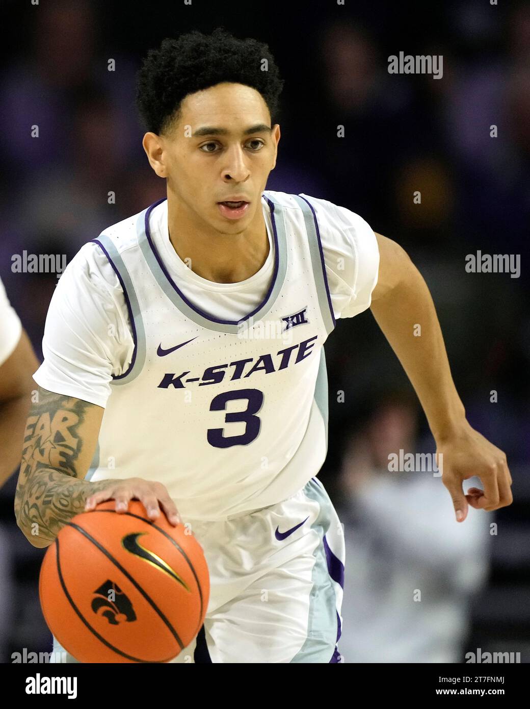 Kansas State guard Dorian Finister drives during the second half of an ...