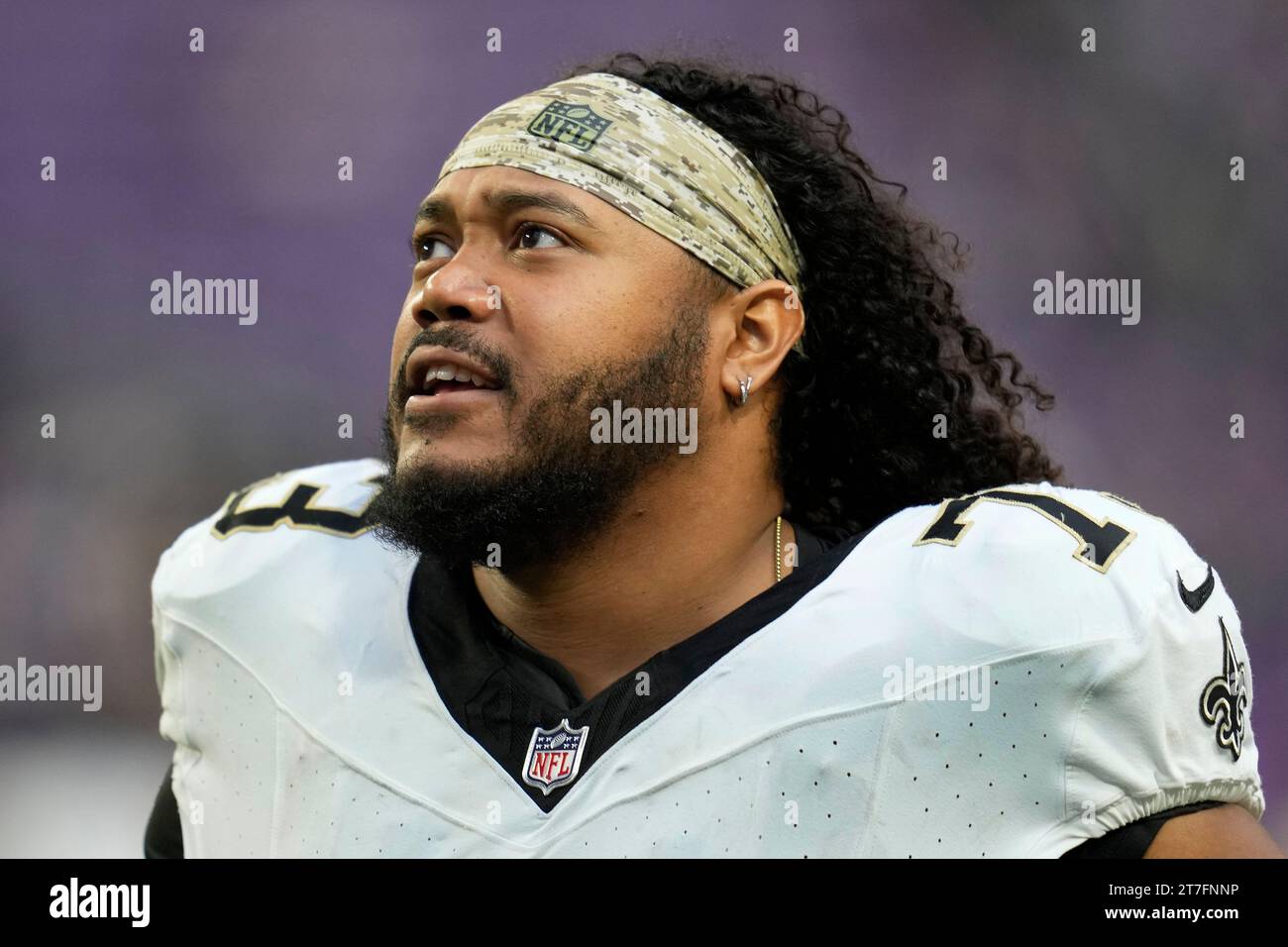 New Orleans Saints guard Max Garcia (73) jogs off the field after an ...