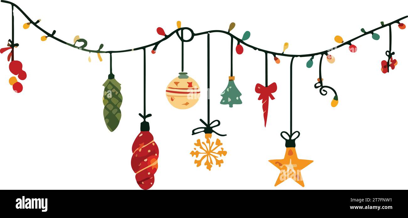 Lights Of Christmas Vector Illustration Stock Vector Image & Art - Alamy