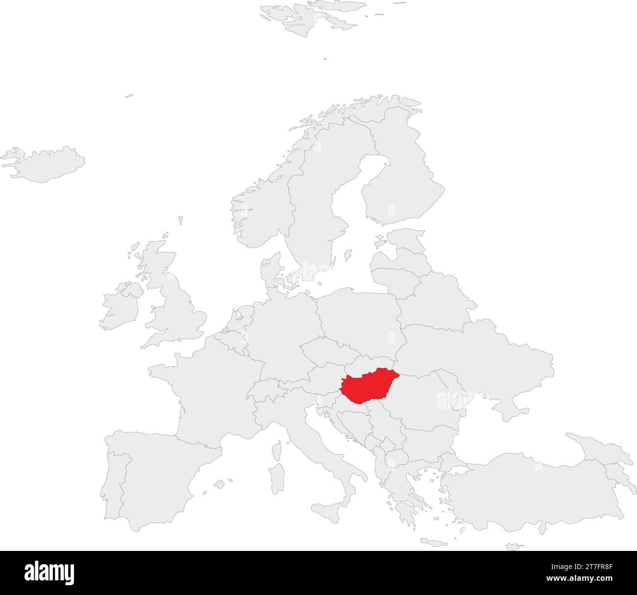 Location map of the REPUBLIC OF HUNGARY, EUROPE Stock Vector Image ...