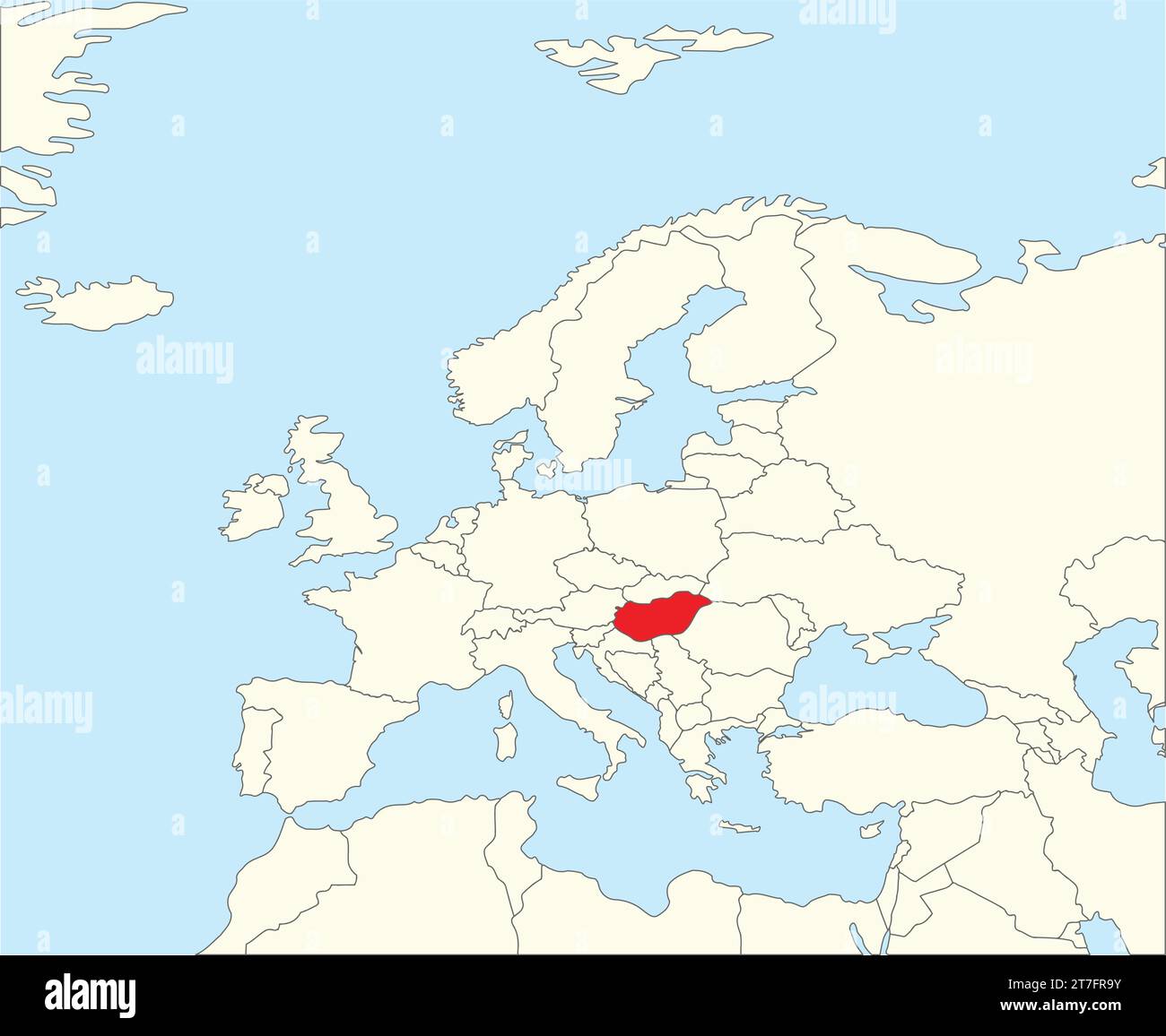 Location map of the REPUBLIC OF HUNGARY, EUROPE Stock Vector Image ...