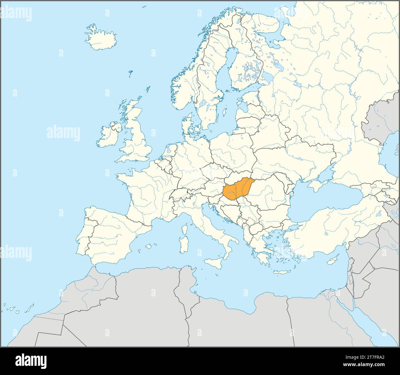 Location map of the REPUBLIC OF HUNGARY, EUROPE Stock Vector Image ...