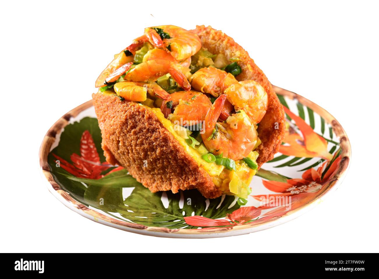 acaraje dumpling made with black-eyed pea dough, shrimp, onion and salt ...