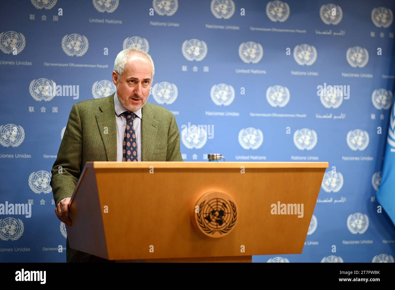 New York, USA. 15th Nov, 2023. Stéphane Dujarric de la Rivière ...