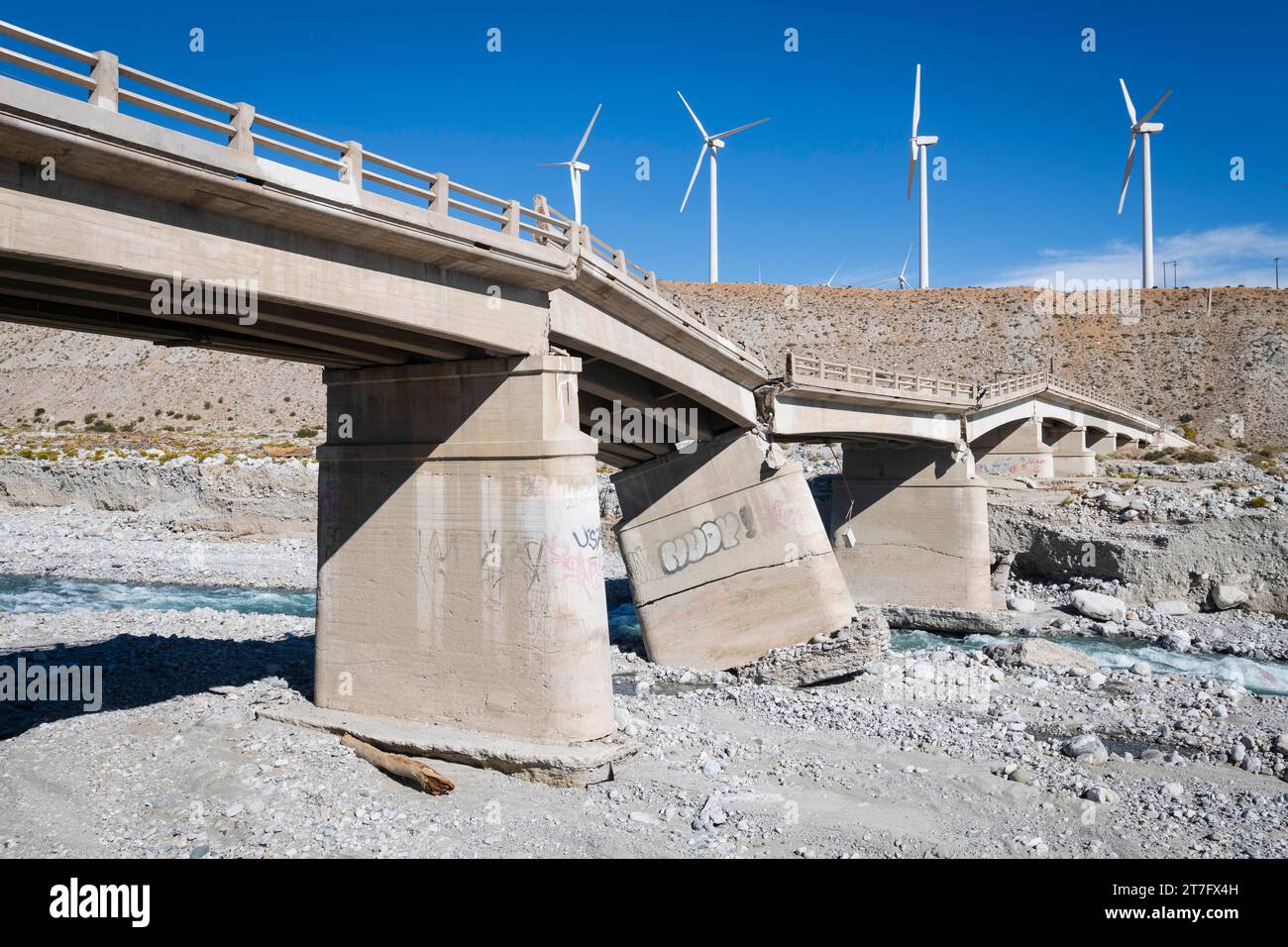 WHITEWATER, Calif (Nov 14, 2023) Damaged Whitewater Cutoff Bridge on ...