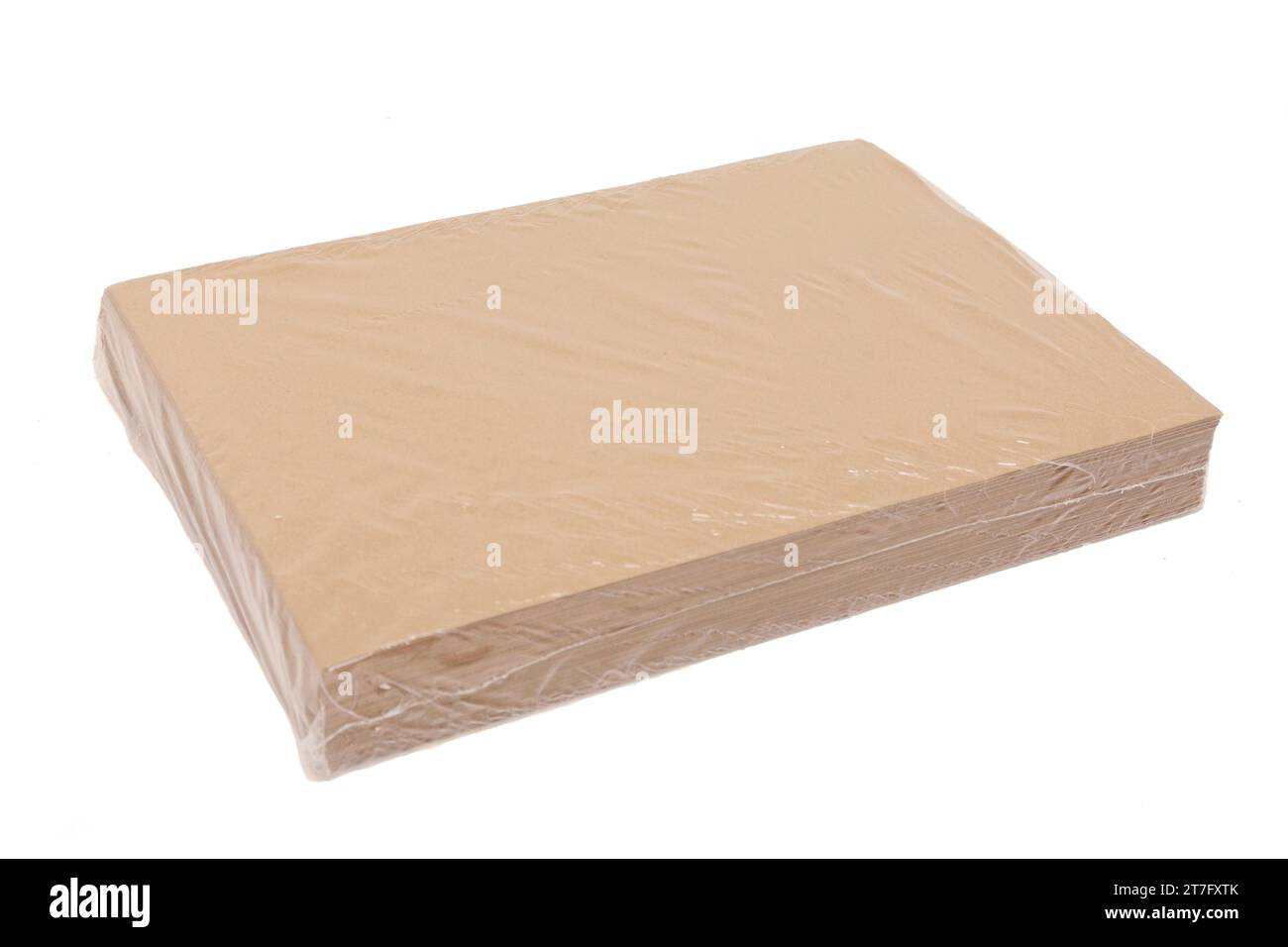 industrial packet of paper sheets in plastic wrapping for keeping items ...