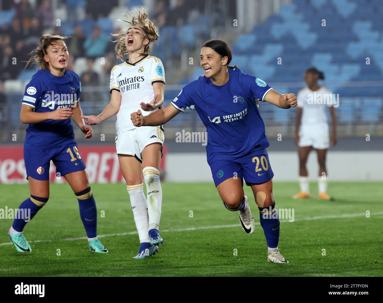 Chelsea's Sam Kerr celebrates scoring their side's second goal of the ...