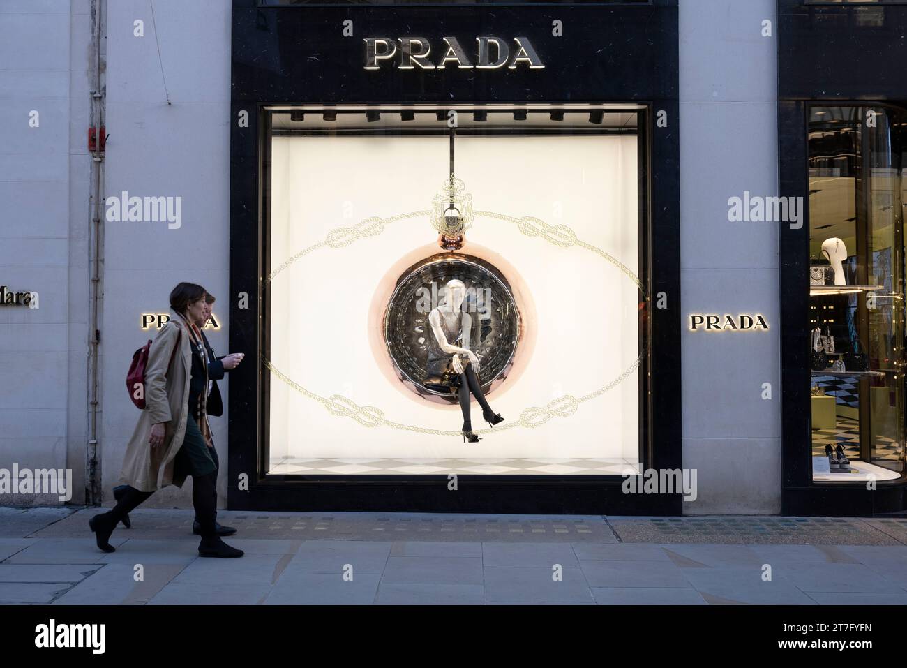 PRADA festive window display ahead of the Christmas celebrations, Old ...