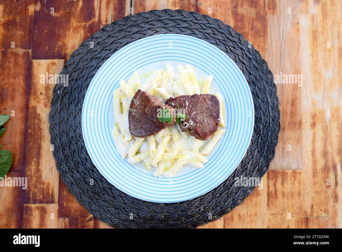 italian pasta white sauce pasta and beef filet mignon with parmesan ...