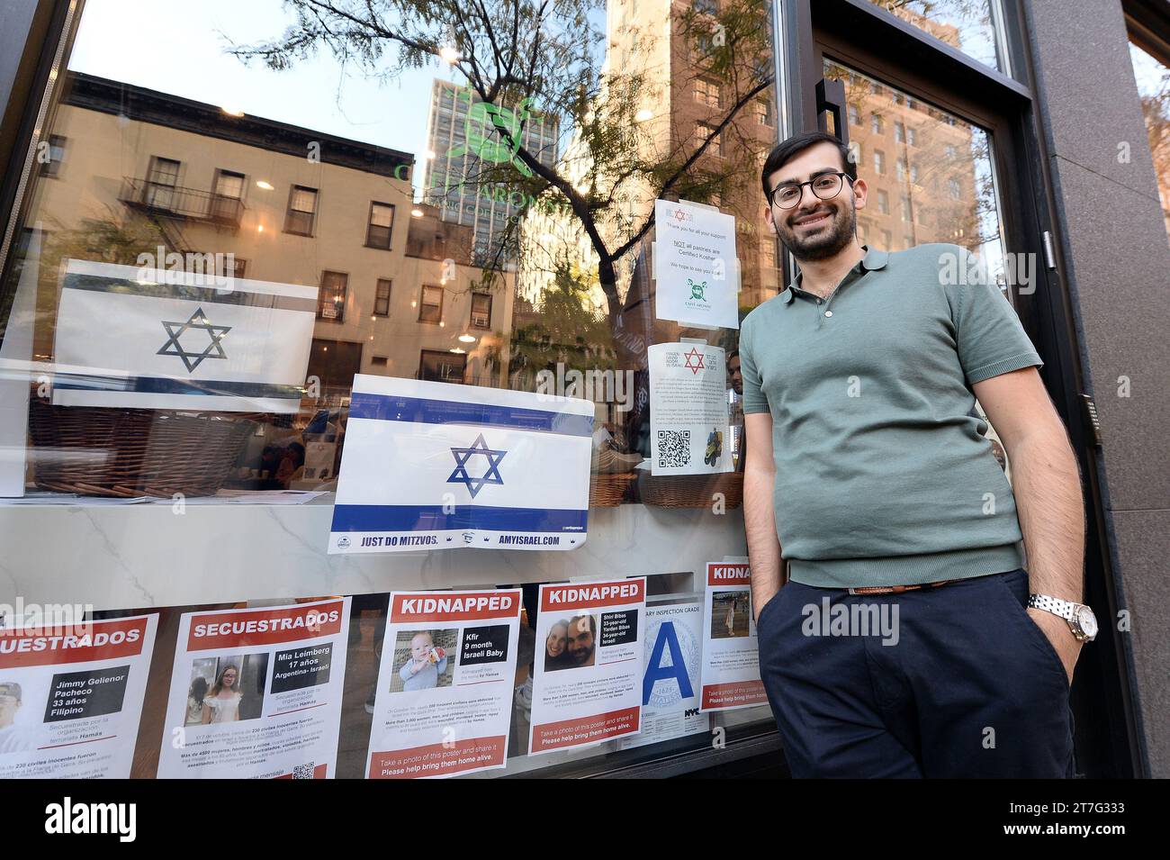 New York, USA. 15th Nov, 2023. Owner Aronne Dahan poses in front of his ...