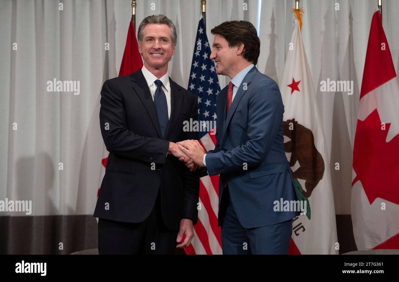 Canada Prime Minister Justin Trudeau meets with California Gov. Gavin ...