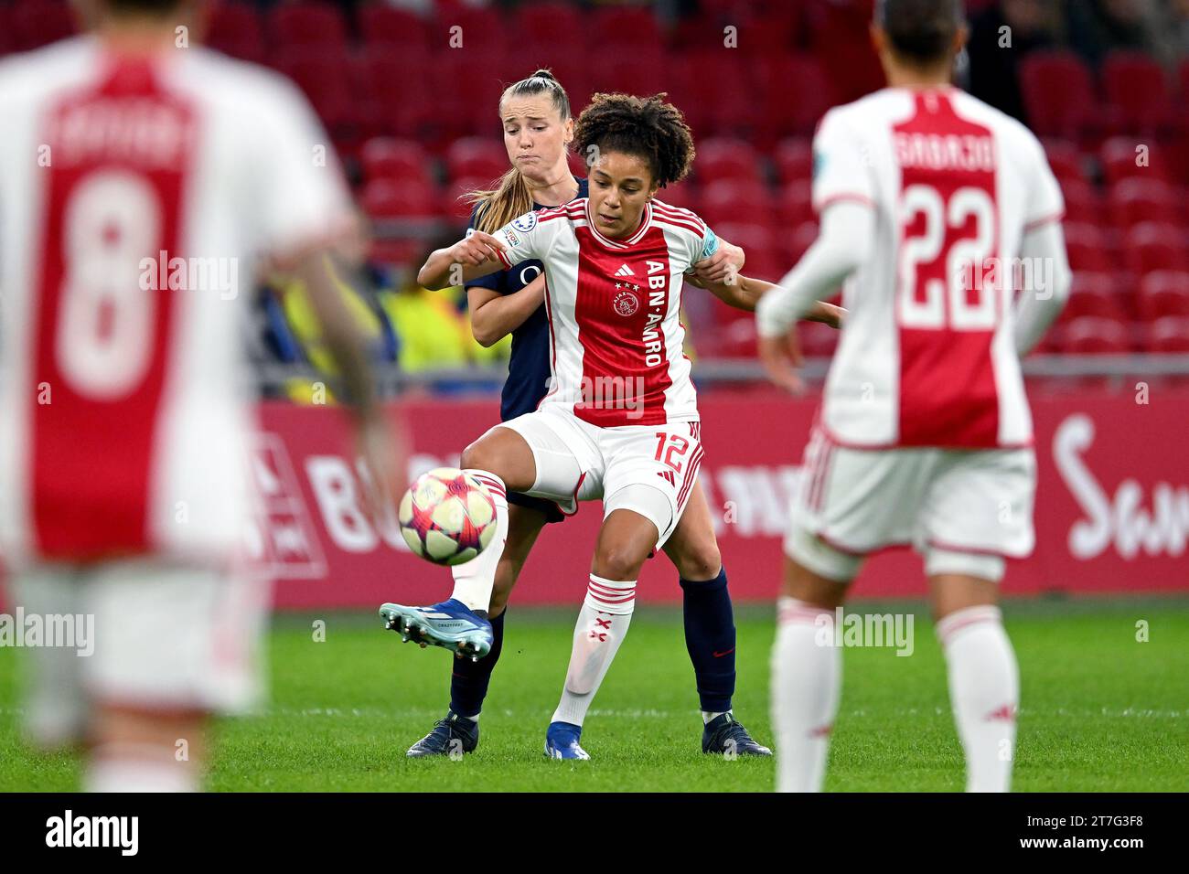 AMSTERDAM - (l-r) Jade le Guilly of Paris Saint-Germain, Isabelle ...