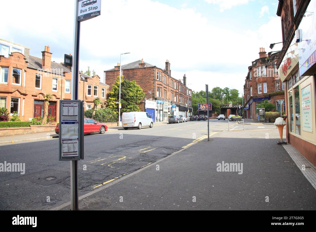 view of an urban streetscape in lanarkshire in scotland Stock Photo - Alamy