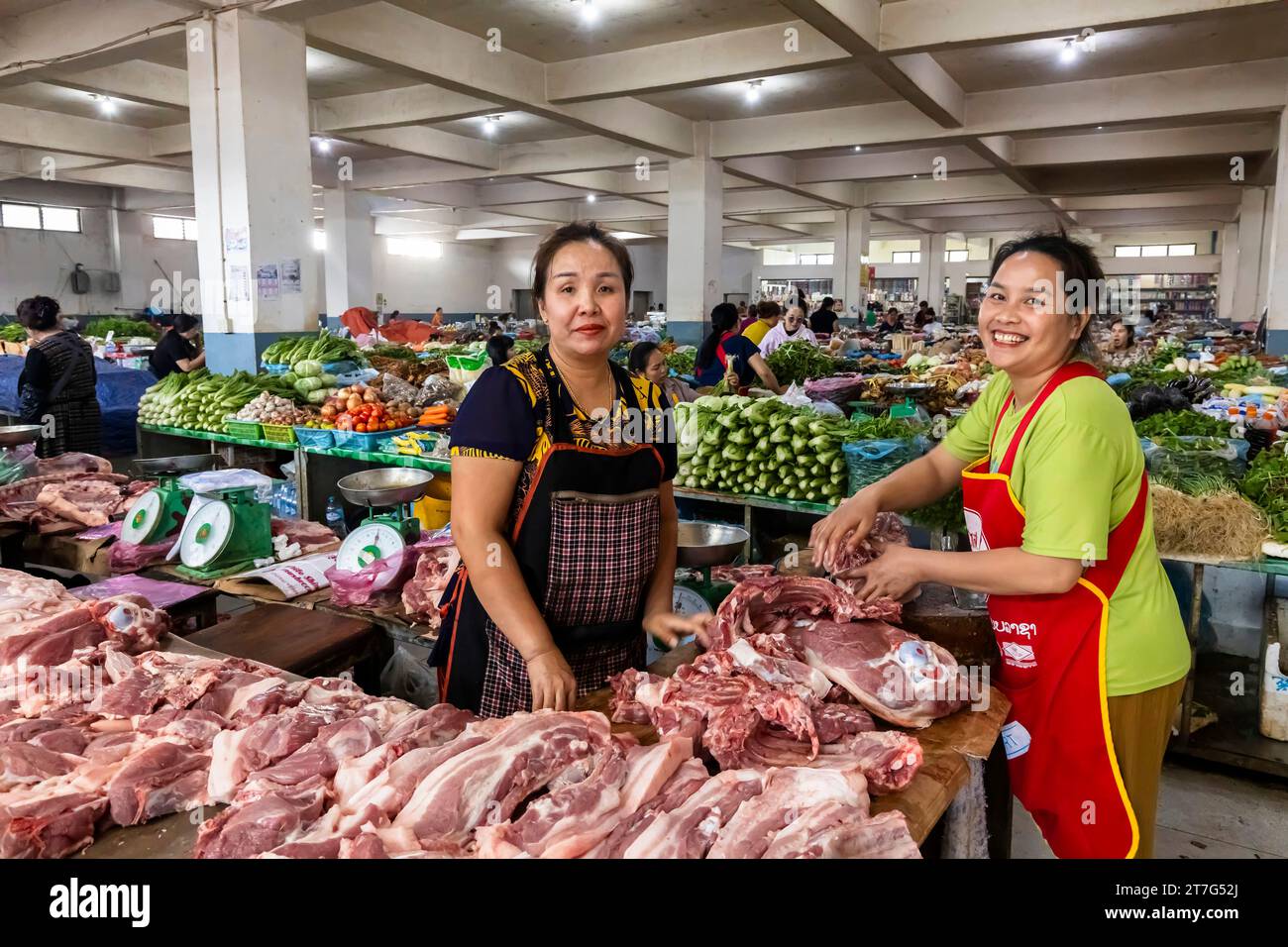 Mall building of central market, city center, Phonsavan, Xiangkhouang ...