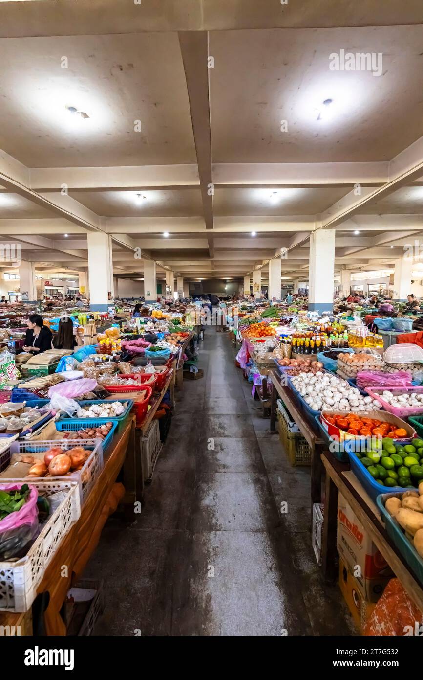 Mall building of central market, city center, Phonsavan, Xiangkhouang ...