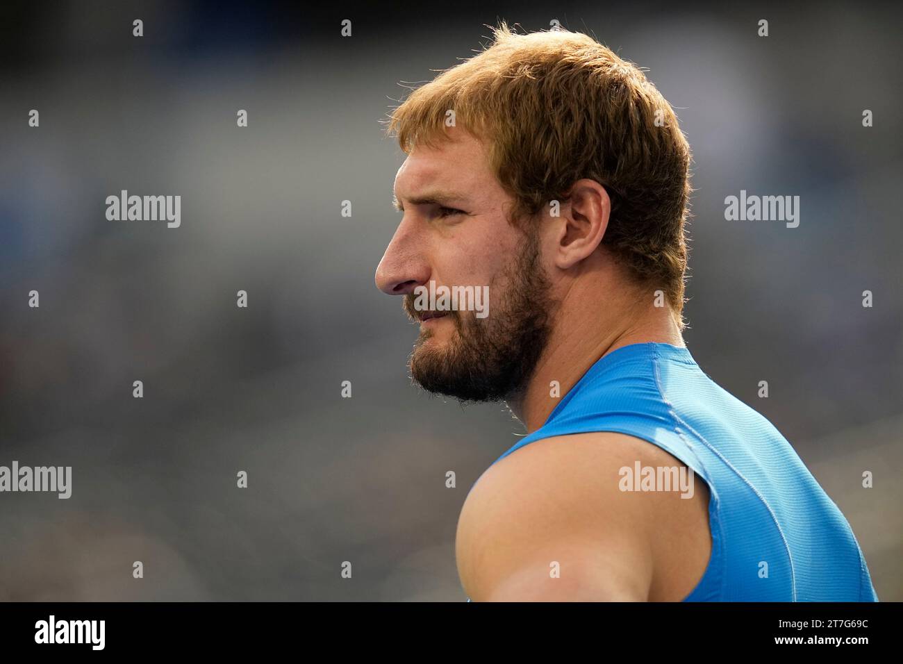 Los Angeles Chargers linebacker Joey Bosa before an NFL football game ...