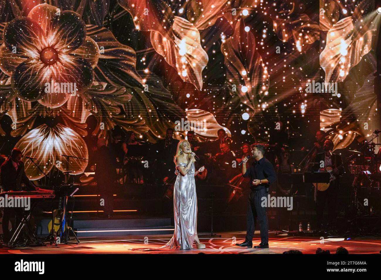 Elena Rose, left, and Pablo Alboran, perform during the Latin Recording ...