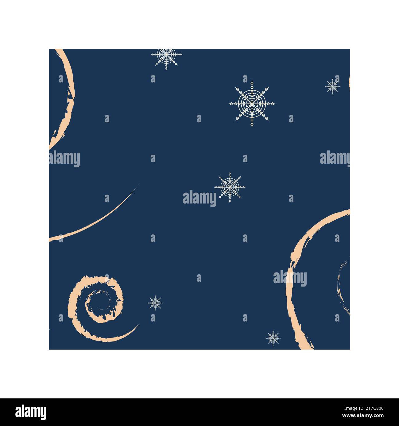 Abstract background in figure square winter theme. Snowflakes and hand ...