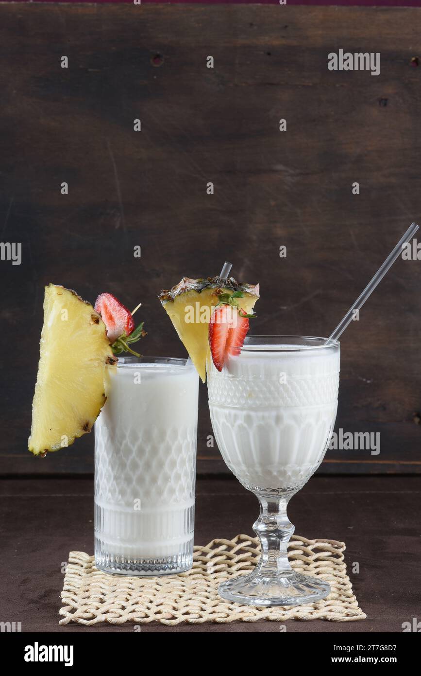 natural coconut milk juice, natural fruit drink. alcoholic tropical ...