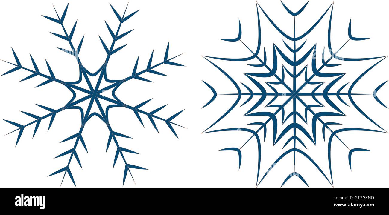 2 abstract patterned snowflakes. Design for poster, billboard, web or ...