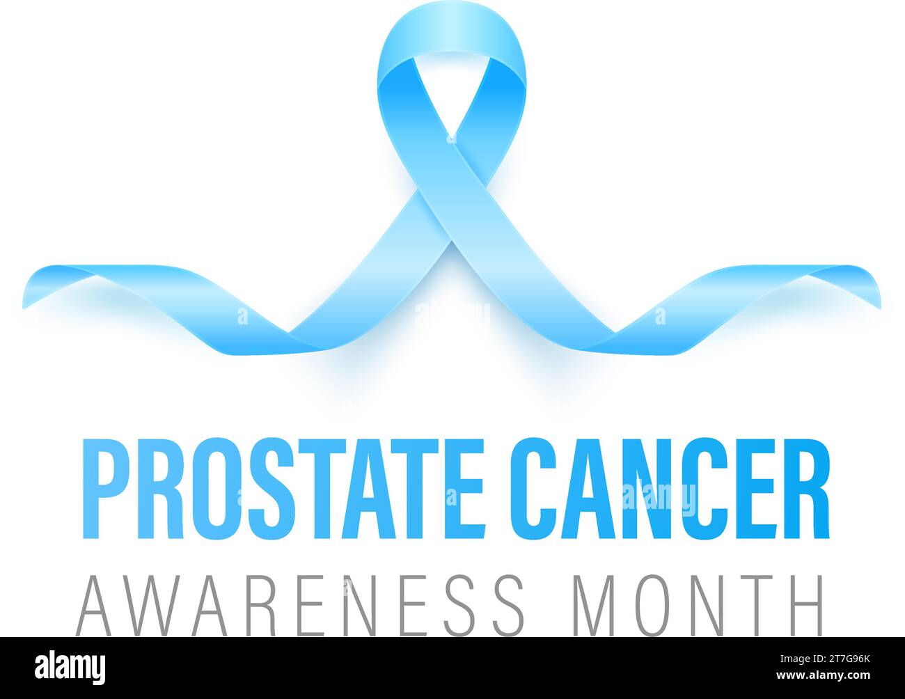 Prostate Cancer Banner Card Placard With Vector 3d Realistic Blue