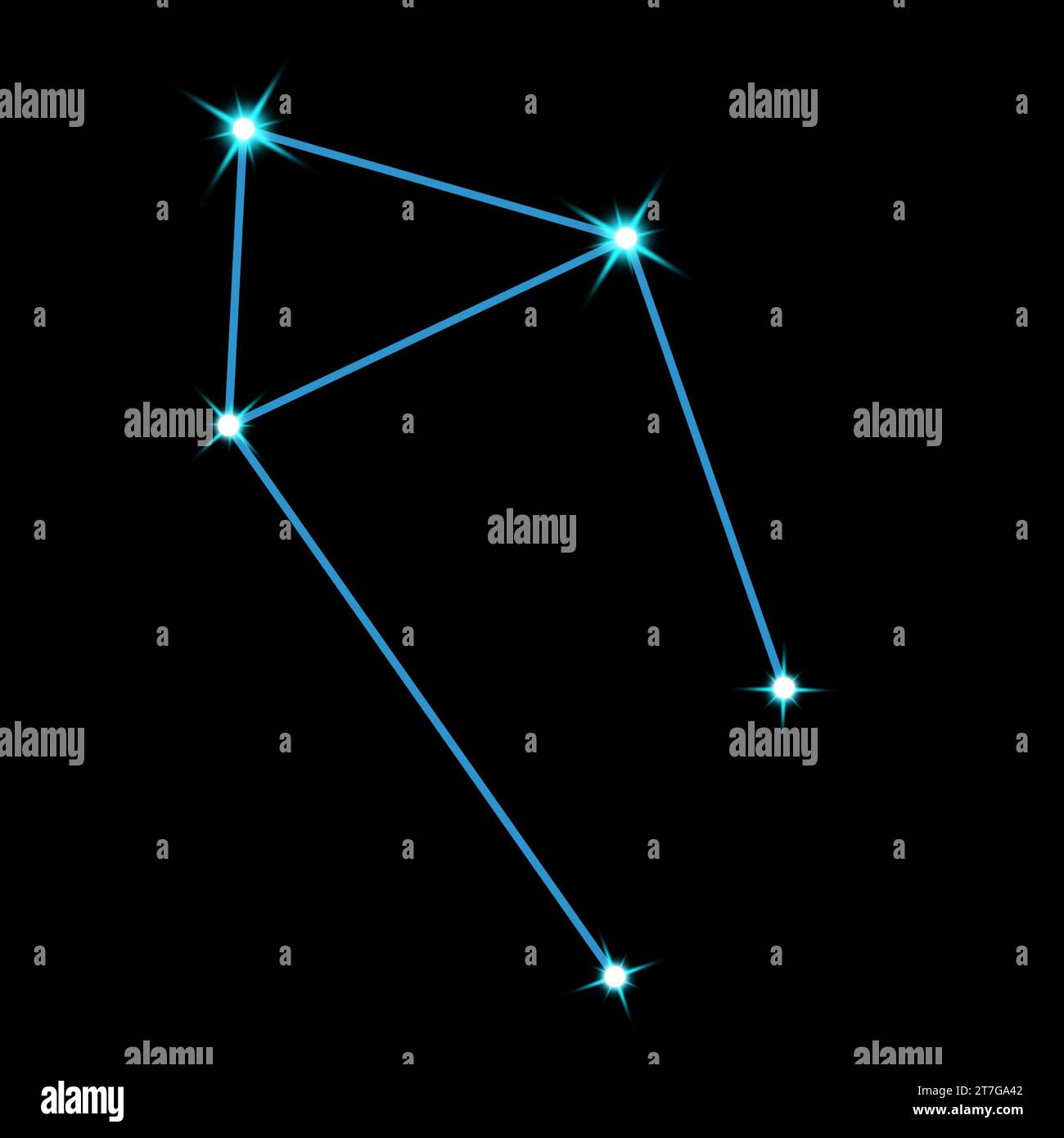 Libra constellation. Stick figure pattern on black background Stock ...