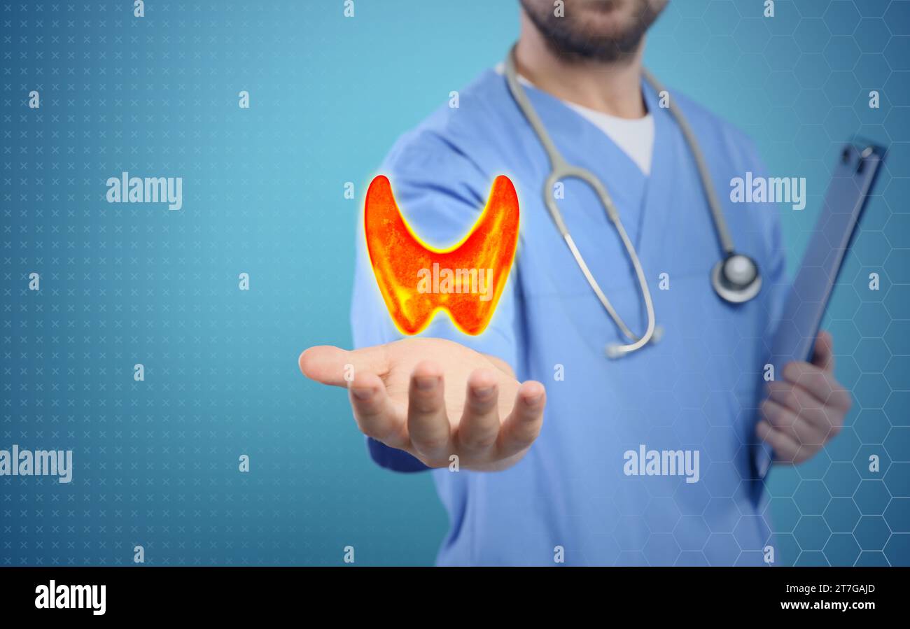 Diagnosis And Treatment Of Thyroid Diseases Endocrinologist Holding