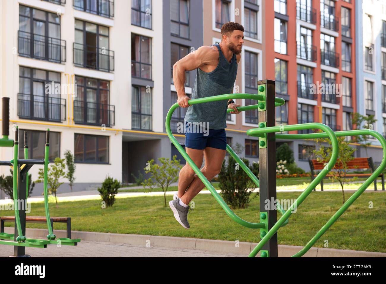 The parallel bars on the playground hi-res stock photography and images ...