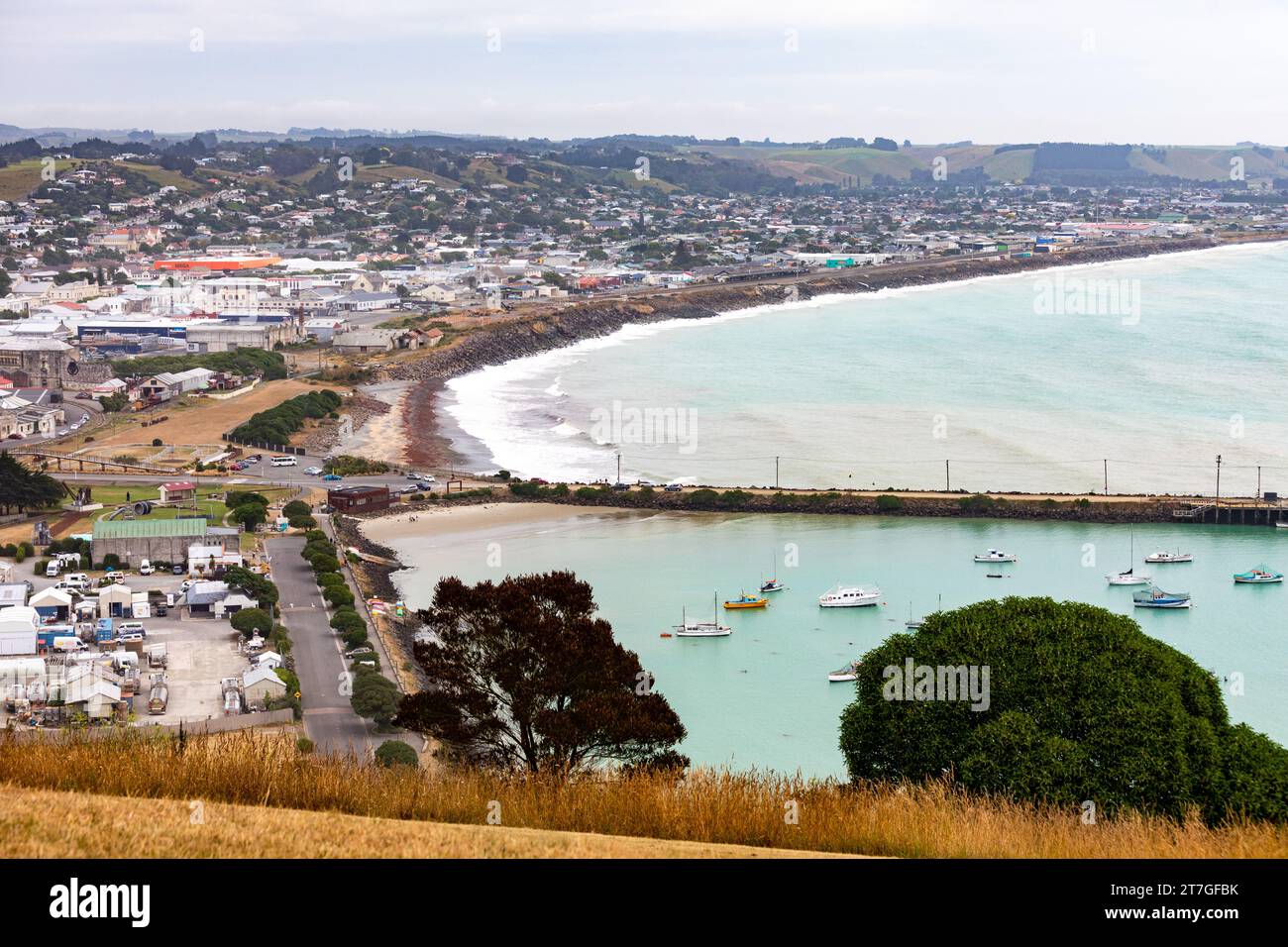 Oamaru has been built between the rolling hills of limestone and short ...
