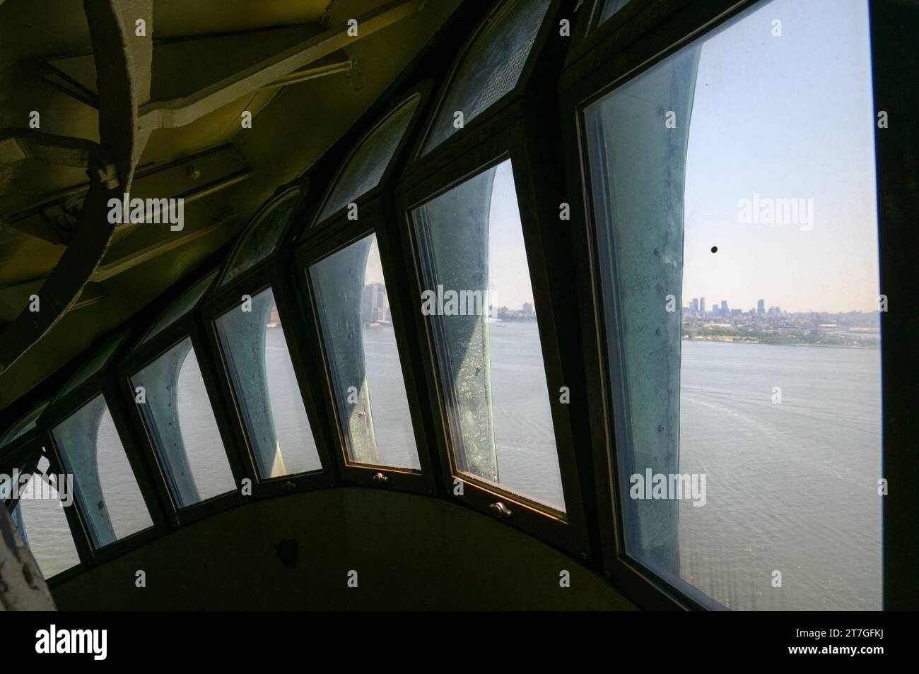 The view from the crown inside the Statue of Liberty Stock Photo - Alamy