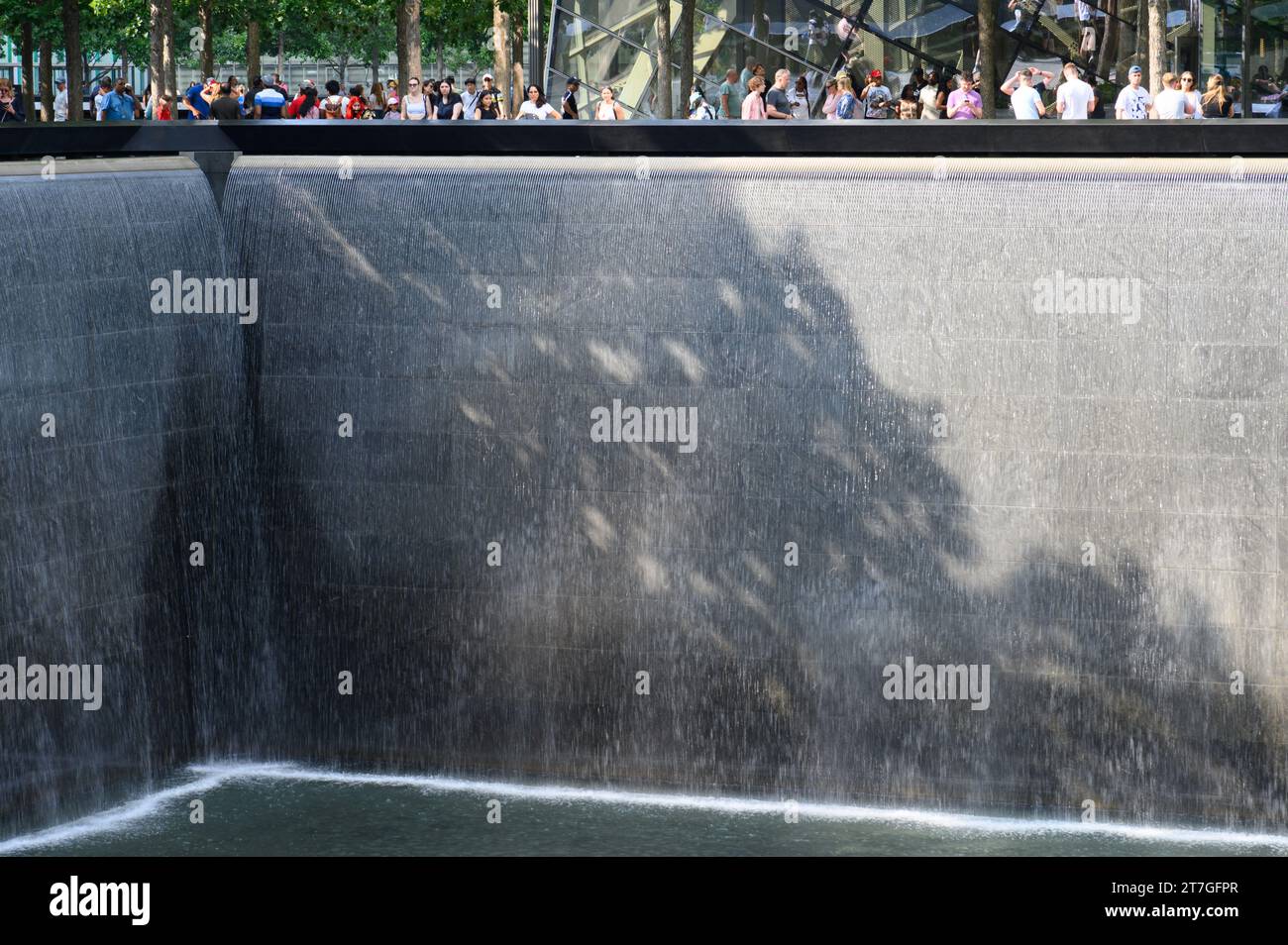 The 9/11 Memorial Fountains in New York City Stock Photo - Alamy