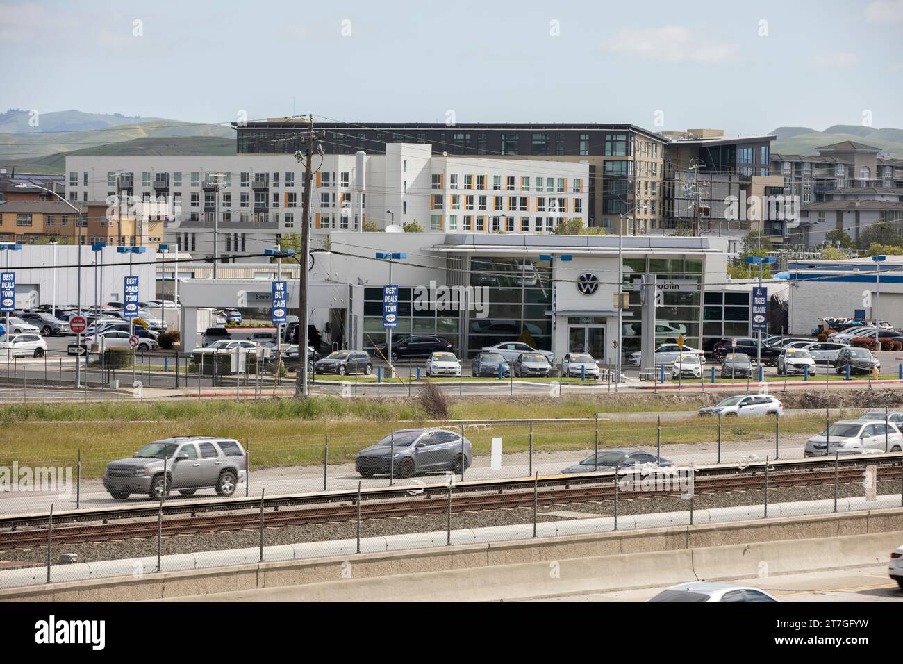 Dublin, California, USA - April 16, 2023: Springtime view of the 580 ...