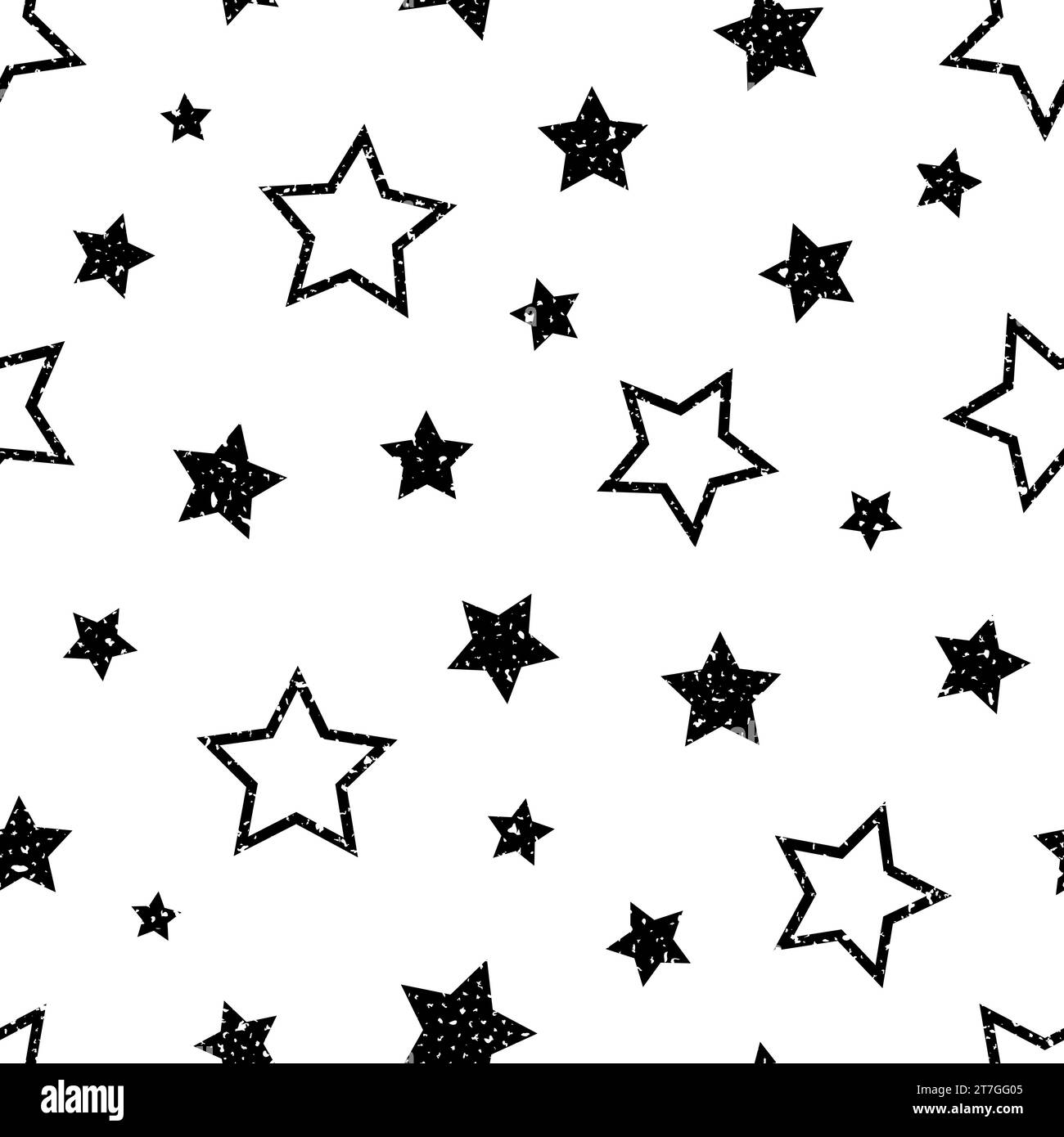 Star seamless pattern. Repeating black stars isolated on white ...