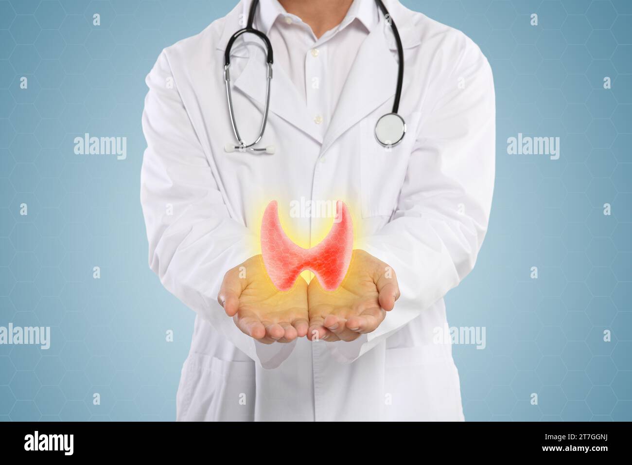 Diagnosis And Treatment Of Thyroid Diseases Endocrinologist Holding