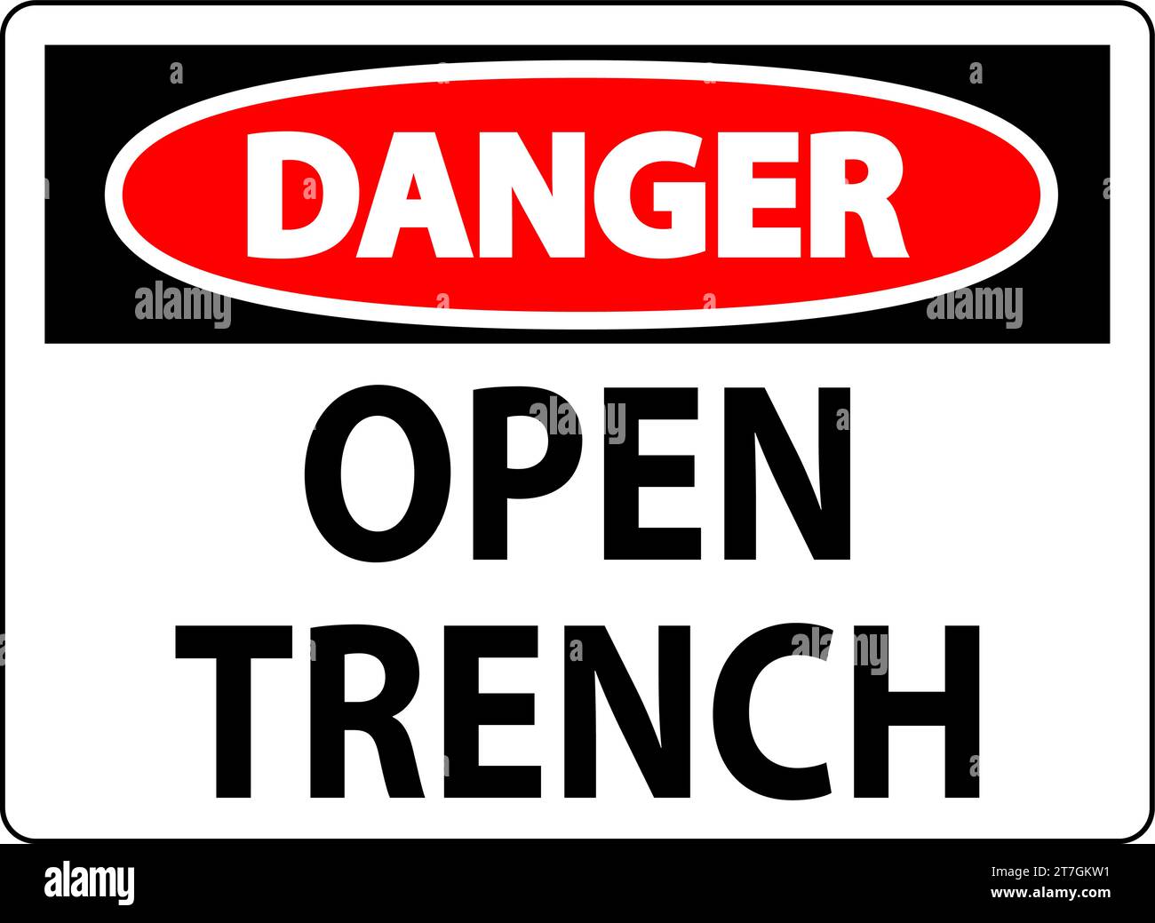 Danger Sign Open Trench Stock Vector Image & Art - Alamy