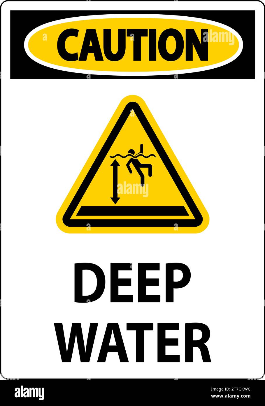 Caution Sign Deep Water Stock Vector Image & Art - Alamy