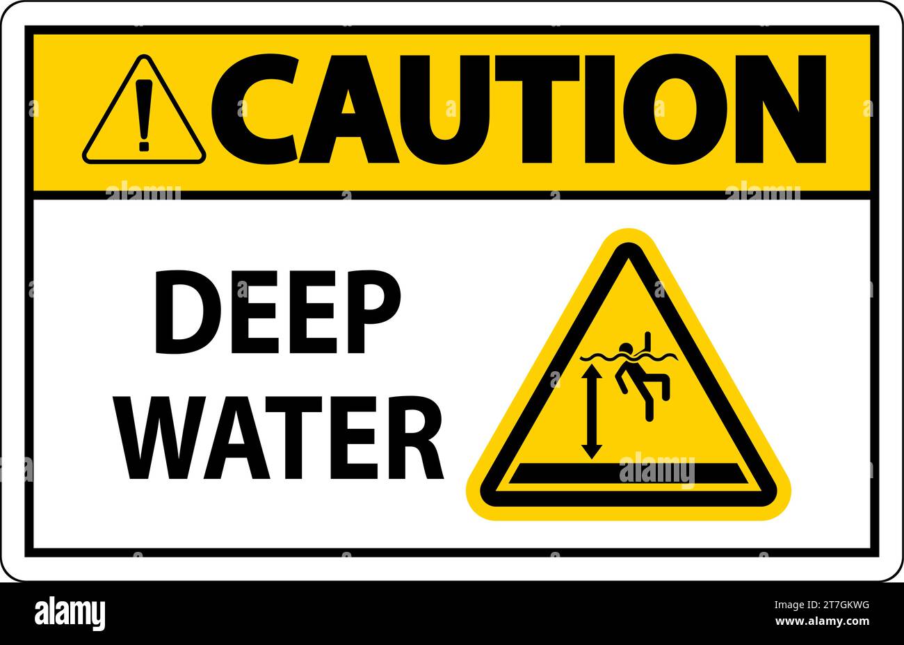 Caution Sign Deep Water Stock Vector Image & Art - Alamy