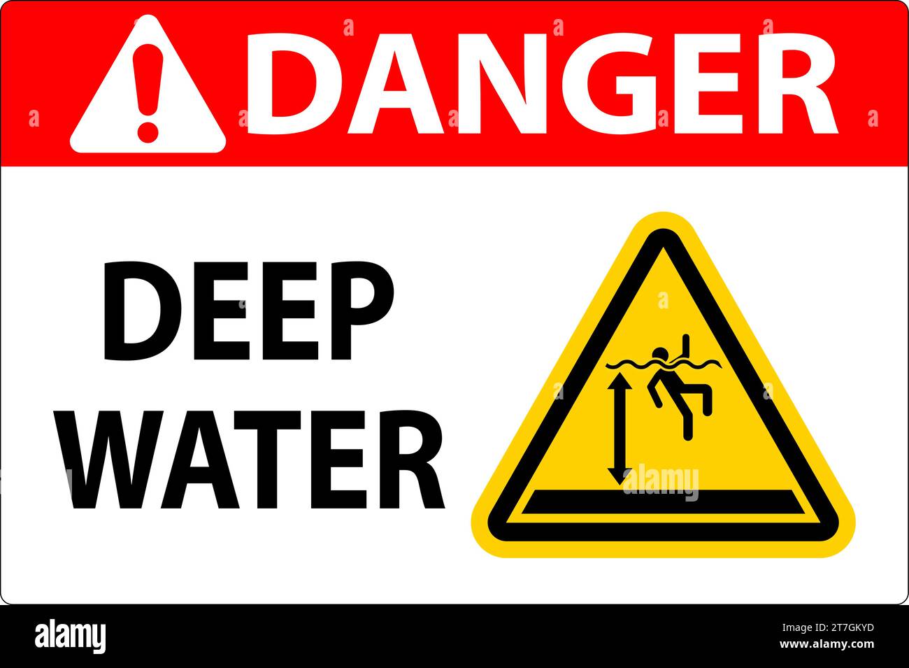 Danger Sign Deep Water Stock Vector Image & Art - Alamy